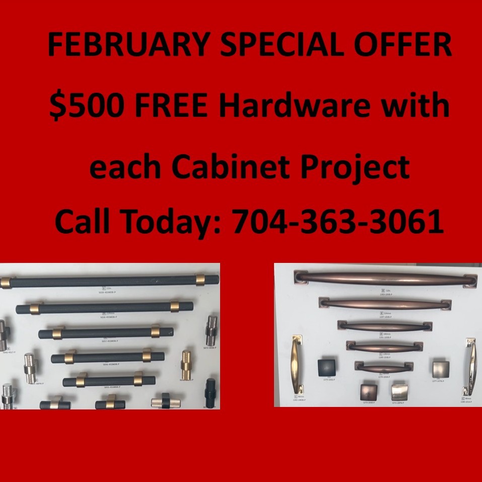 $500 Hardware discount from Carolina Cabinet Pros